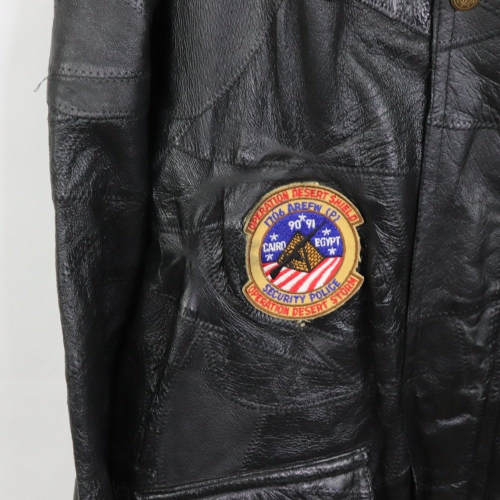 Vintage Operation Desert Storm Leather Jacket Xl - Gem